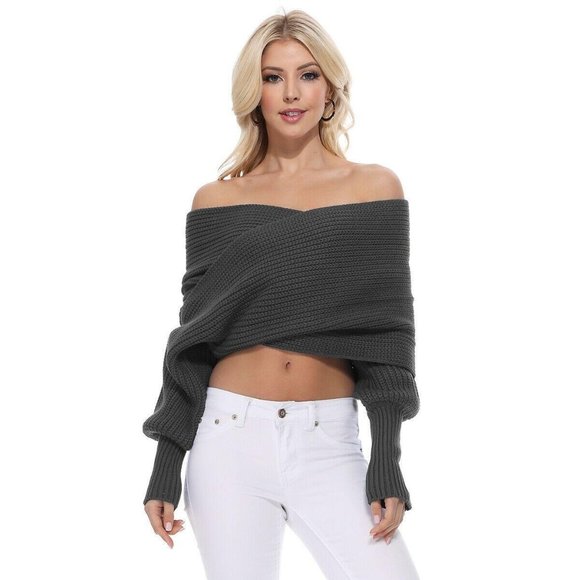 Mak | Sweaters | Shoulder Long Sleeve Wrap Sweater | Poshmark